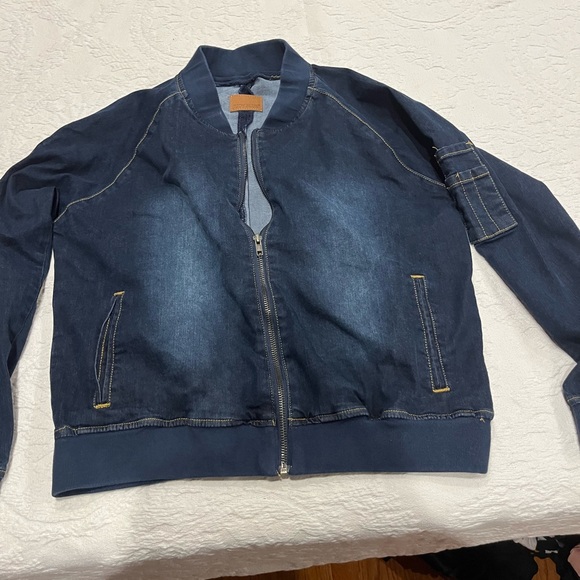 Judy Blue | Jackets & Coats | Judy Blue Blue Denim Bomber Varsity ...